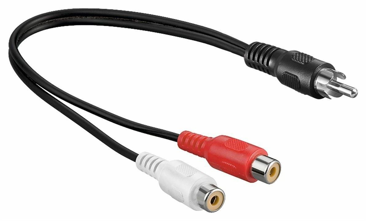 Cinch Y Kabel Adapter Cinch Stecker auf 2x Chinch Buchse schwarz rot ...