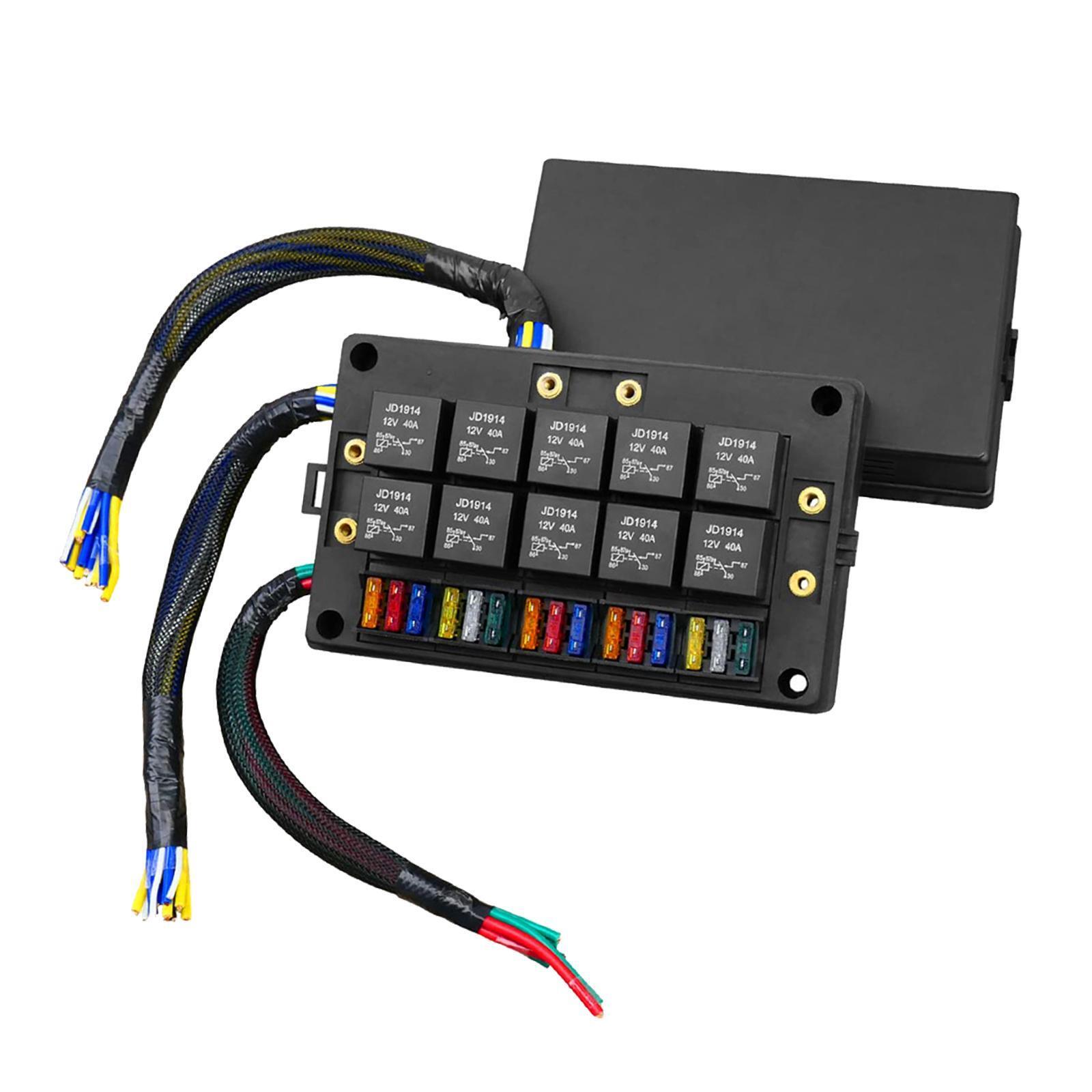 Fuse and Relay Box Block with Upper and Lower Cover 15 Slots Atc Ato ...