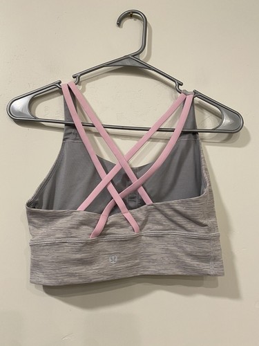 Lululemon 6 Energy Bra Medium Support Battleship Gray Pink Puff | eBay