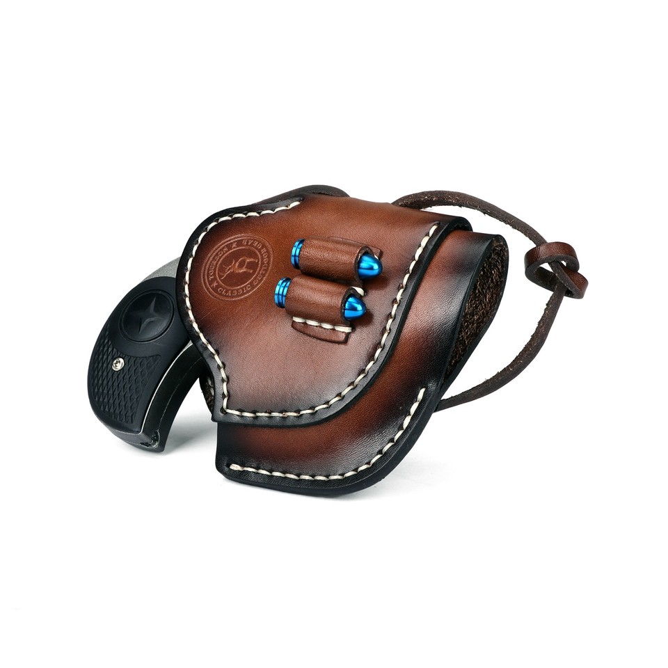 TOURBON Leather Cross-Draw Driving Holster 9mm derringer Case Cartridge ...