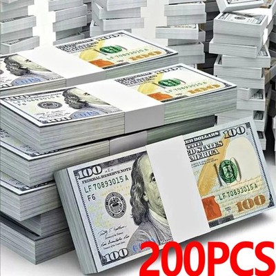 200 pcs Movie Props money Fake bills look real for video party ...