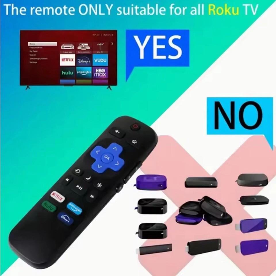 2pack Remote Control Replacement for All Roku TV TCL/Hisense/Onn Roku ...