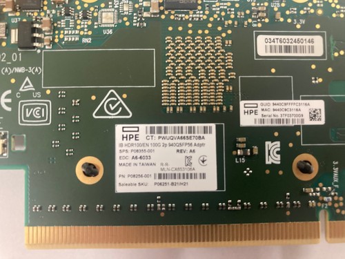 HP P08355-001 P06251-B21 Mellanox HDR 100Gb Adapter QSFP56 PCIe4 ...
