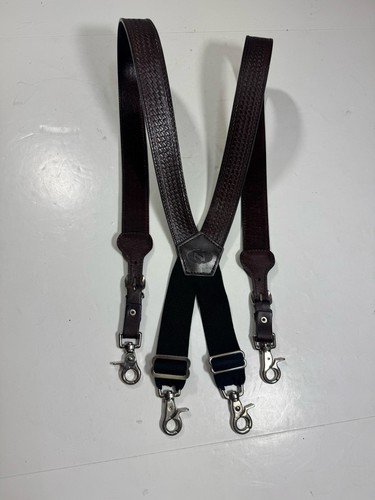 nocona leather X Back suspenders Lg. Galluses Adjustable Buckle Brown ...
