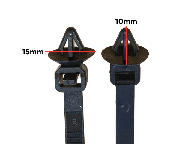 25pcs Push Mount Cable Ties Car Chassis Mount Zip Tie Nylon 4.8mm x ...