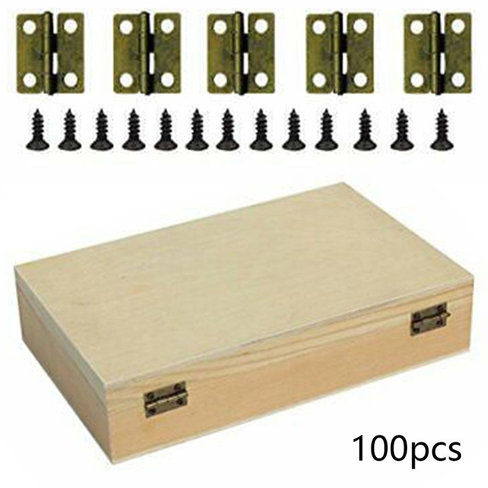 Small Hinges Jewelry Box 100pcs Retro Screws Small Box Brassed Butt ...