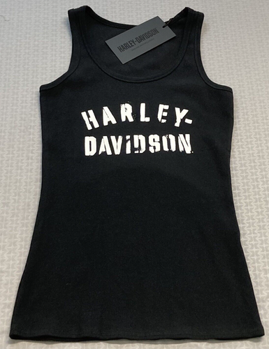 NEW GENUINE HARLEY DAVIDSON 96437-22VW WOMEN'S XSMALL BLACK Stencil Rib ...