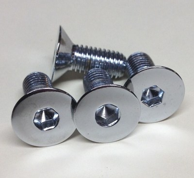 4 SBC BBC Water Pump Aluminum pulley Bolts Chrome Tapered 350 454 305 ...