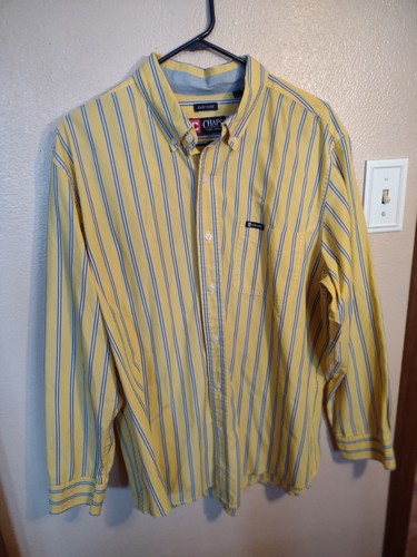 Chaps Long Sleeved Yellow and Blue Striped XL/TG button down dress Shirt | eBay