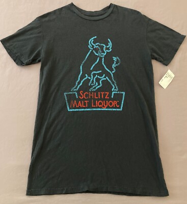 Men's TRE VERO Dark SCHLITZ MALT LIQUOR T-Shirt Tee Shirt Small S NWT ...