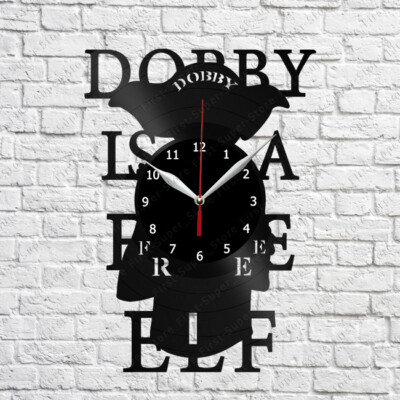 Dobby Harry Potter Vinyl Record Wall Clock Decor Home Fan Art Handmade ...