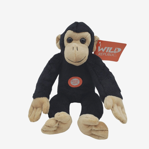 NEW Wild Republic 8" Chimpanzee w/ Sound Plush Monkey Chimp Stuffed ...