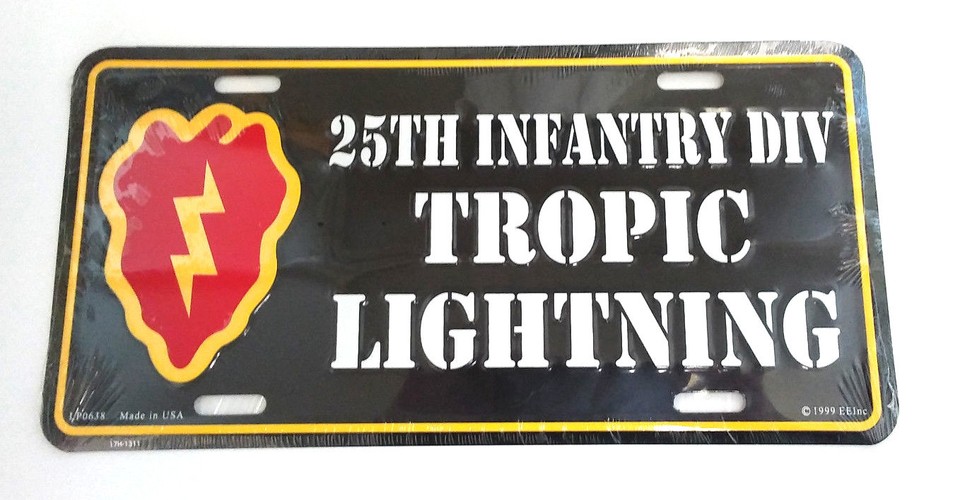 25TH INFANTRY DIV US ARMY Military License Plate Made in the USA 638 EE ...