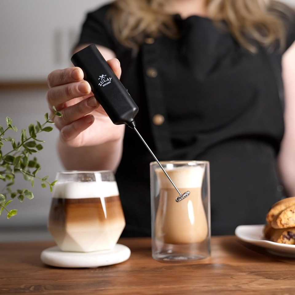 Powerful Mini Froth Milk Frother Wand - Electric Hand Mixer - Portable ...