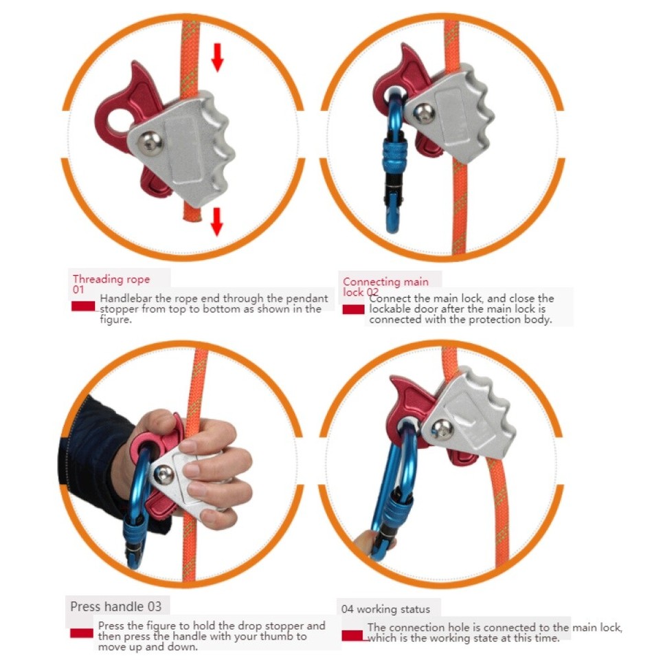 Tree Arborist Rock Climbing Fall Arrest Gear Rescue Rope Grab Equipment ...
