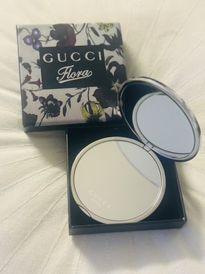 Authentic GUCCI Beauty Floral Double-sided Pocket MakeUp Mirror In Gold ...
