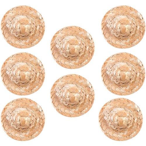 8 Pcs Mini Straw Hat Miniature Woven Hats for Crafts Small DIY Prop | eBay