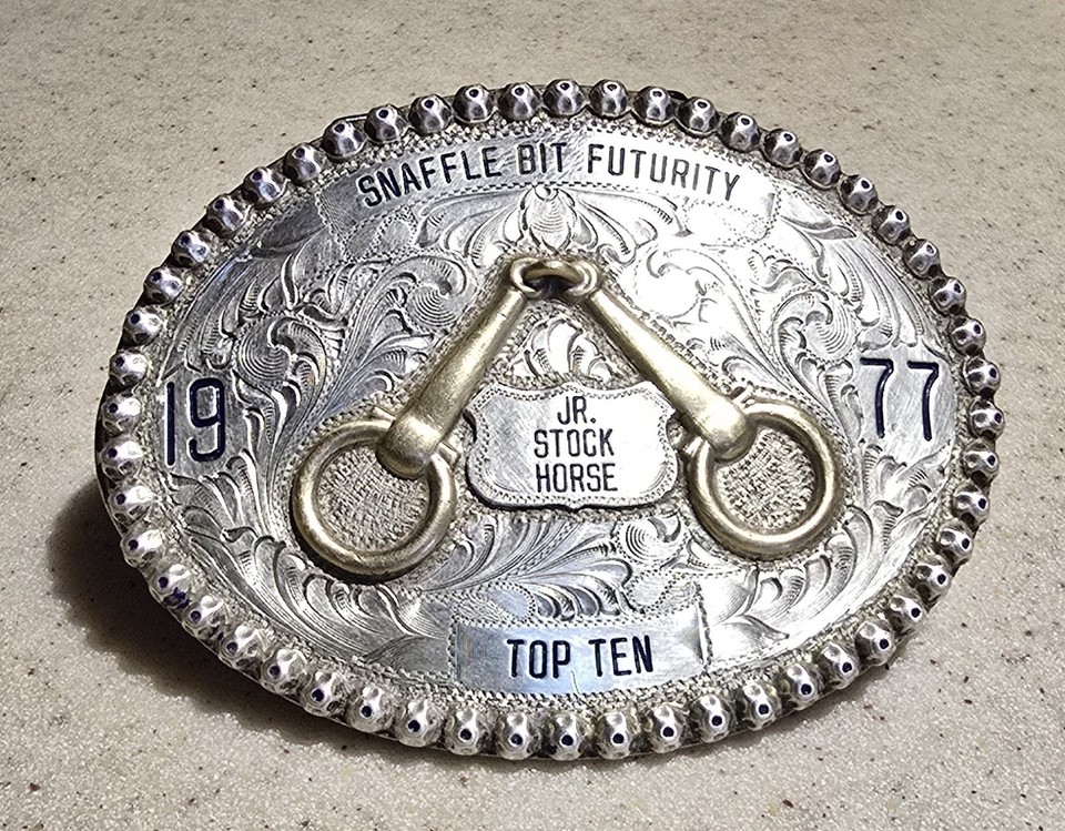 Vintage 1977 SNAFFLE BIT FUTURITY TOP TEN Belt Buckle | eBay UK
