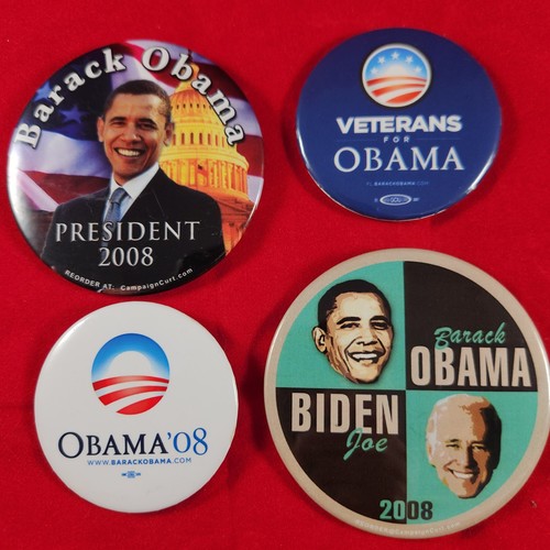 Set of 4 Barack Obama 2008 Campaign Pins pinback button | eBay