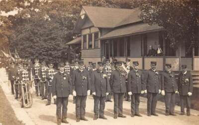 1914 Memorial Day Parade Marching Band Real Photo Vintage Postcard ...