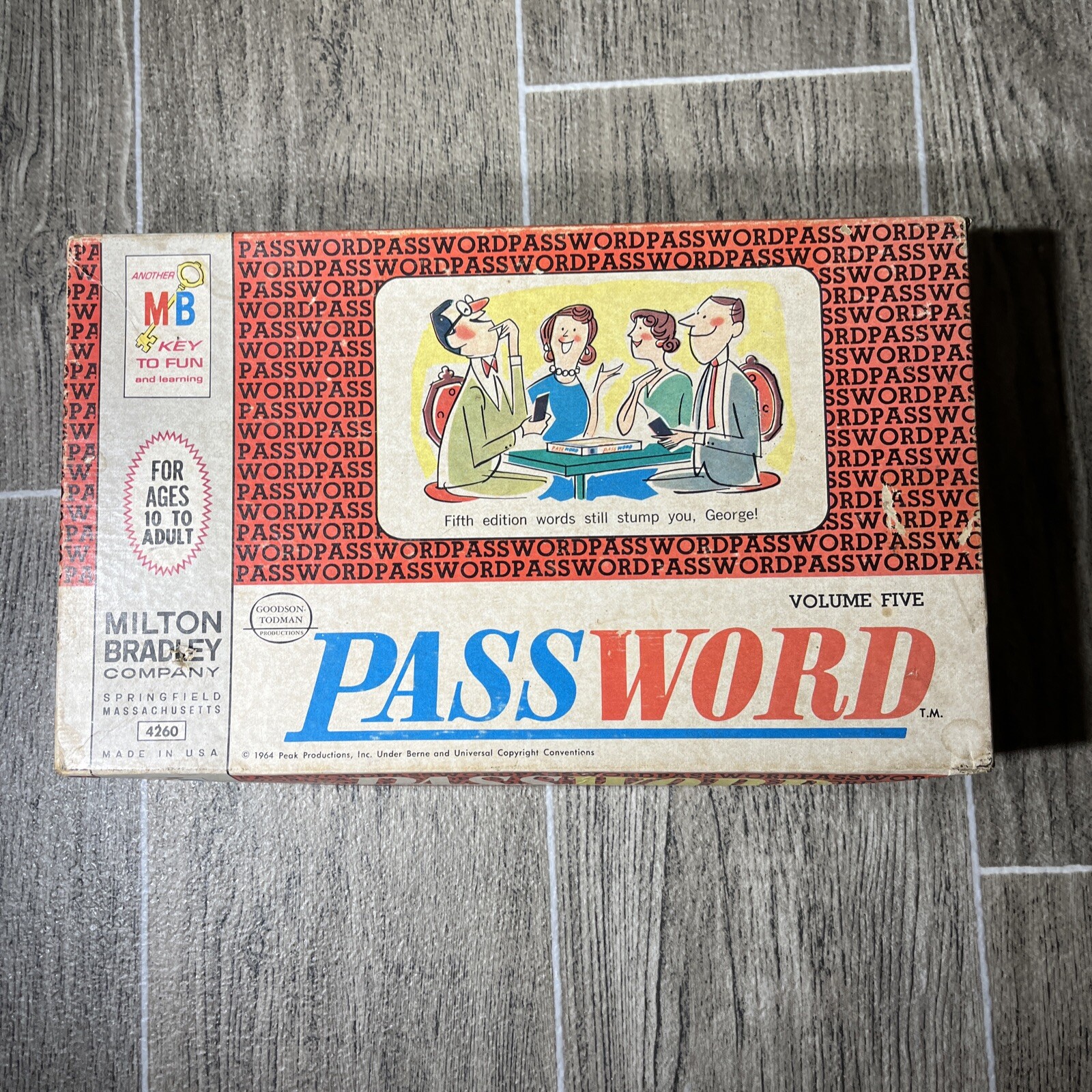 Vintage Milton Bradley Password Board Game 1964 Volume 5 original box ...