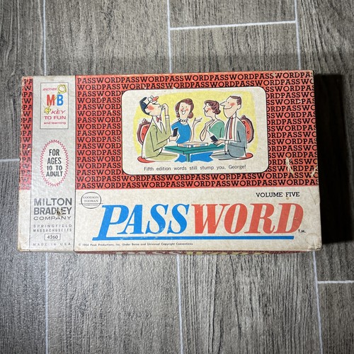 Vintage Milton Bradley Password Board Game 1964 Volume 5 original box ...