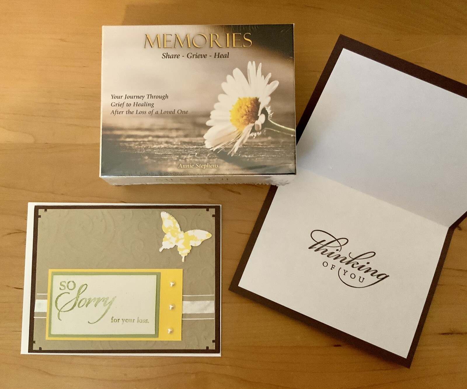 Handmade Sympathy Card And MEMORIES Grief Memory Box Activity Gift ...