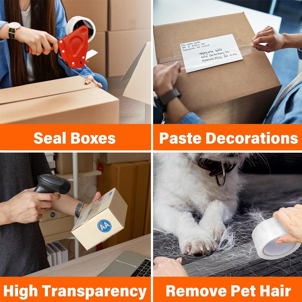 72 Rolls Clear Sticky Packing Tape 75M x 48mm Sealing Carton Packaging ...