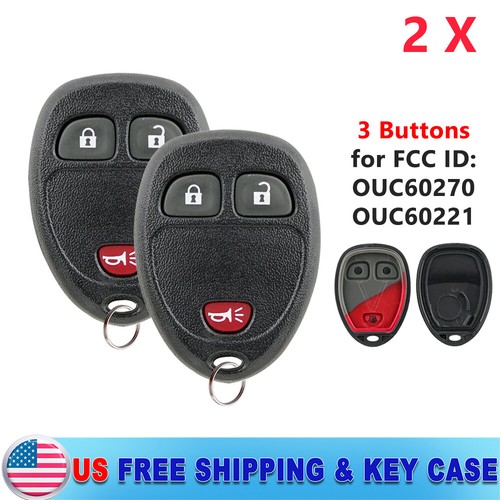 2 for 2007 2008 2009 2010 2011 2012 2013 Chevy Silverado Key Fob Shell ...