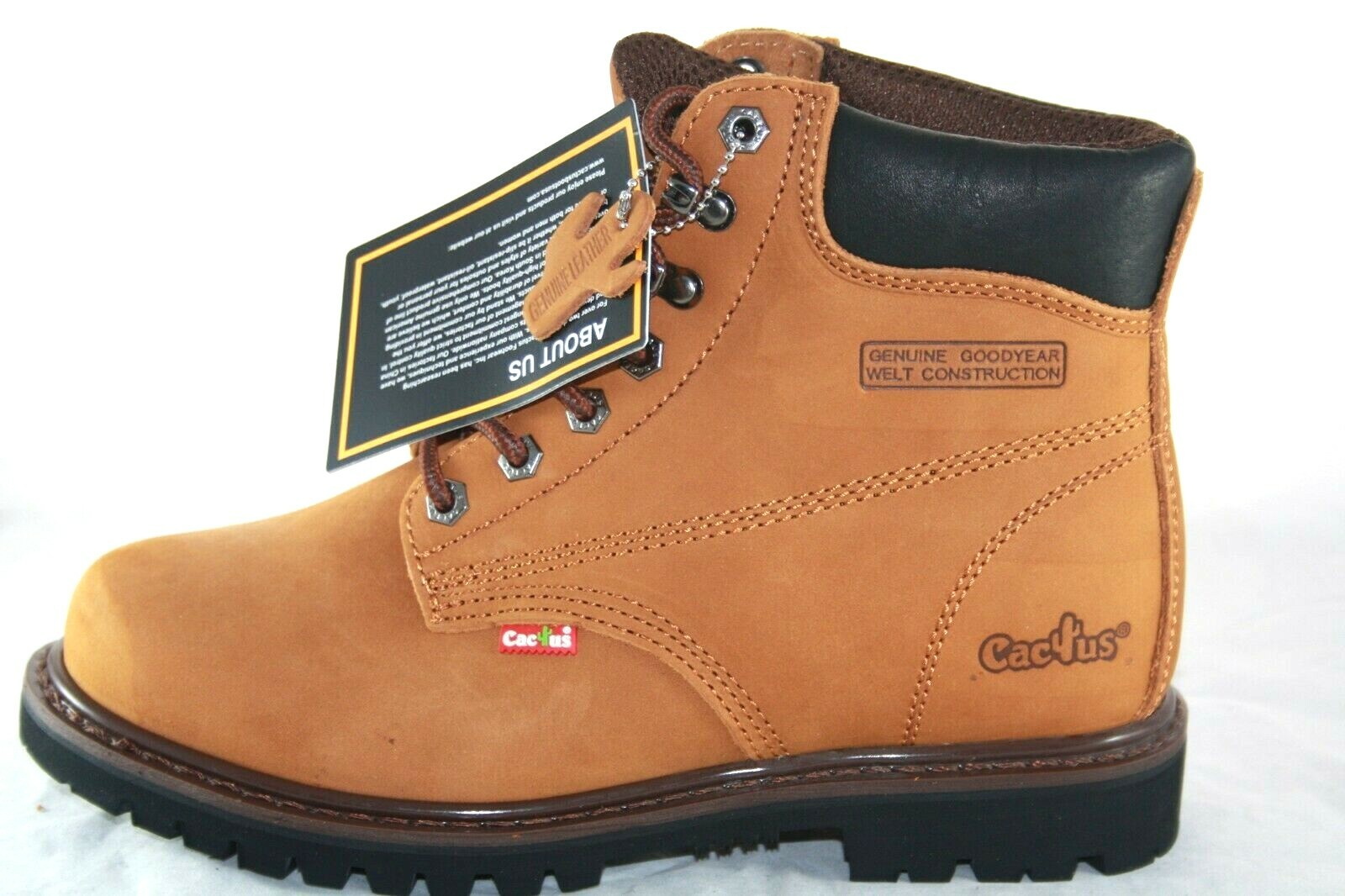 CACTUS FOOTWEAR WORK BOOTS 611 BROWN NUBUCK 6" OIL RESISTANT MEN'S | eBay