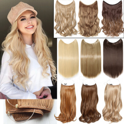 Secret Headband Invisible Wire In Band REAL Long THICK Hair Extensions ...