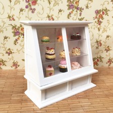 1 12 Miniature White Display Bakery Cake Cabinet Counter Shelving Case ...