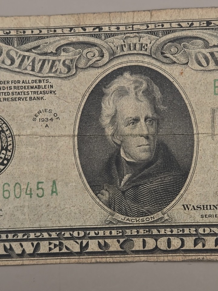 1934A Twenty $20 Dollar Federal Reserve Note E Richmond, VA | eBay
