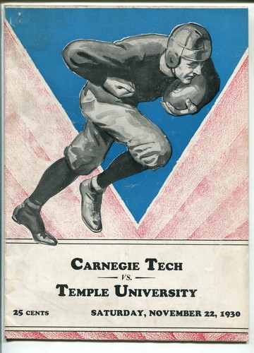 Carnegie Tech vs Temple University-Football Game Program-NCAA 11/22 ...