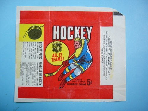 1968/69 O-PEE-CHEE NHL HOCKEY CARD WAX PACK EMPTY WRAPPER FIRST 1ST ...