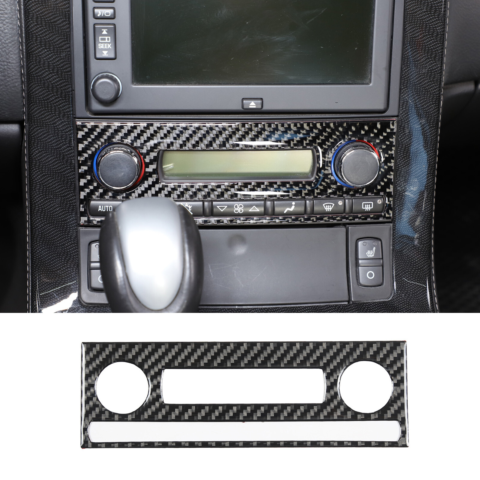 For Corvette C6 05-13 Soft Carbon Fiber Interior Center Console Trim ...