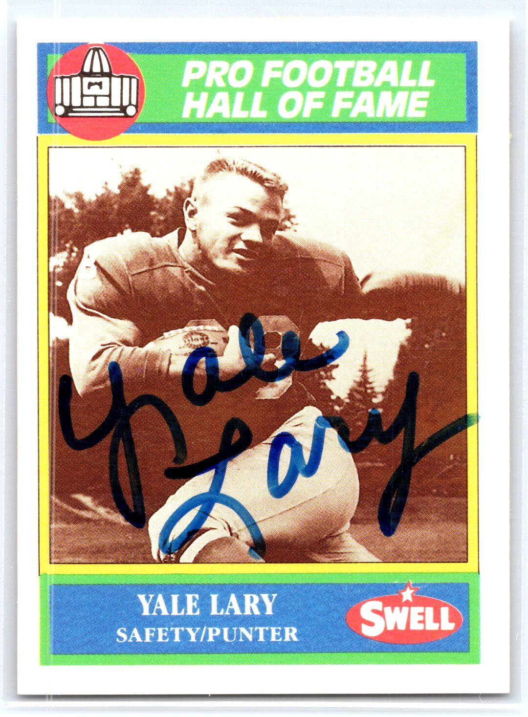 Yale Lary HOF Signed Autographed Card 1990 Swell Greats #106 Auto | eBay