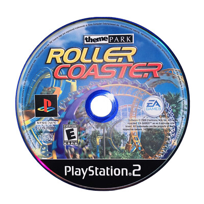 Theme Park Roller Coaster Sony Playstation 2 PS2 Blue Disc Video Game ...
