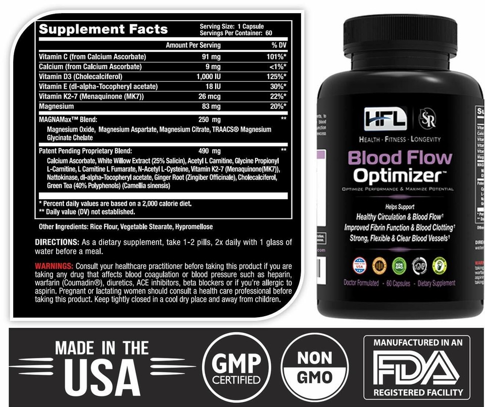 Blood Flow Optimizer™ Improve Blood Flow, Circulation, Reduces Plaque ...