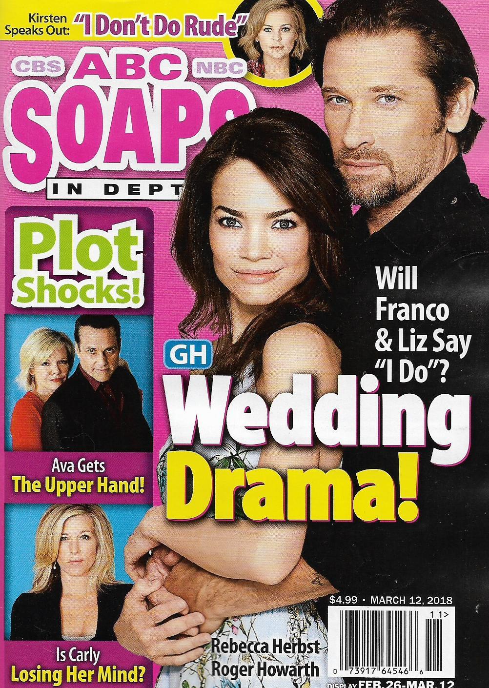 ABC Soaps In Depth March 12 2018 Rebecca Herbst Roger Howarth Hayley ...