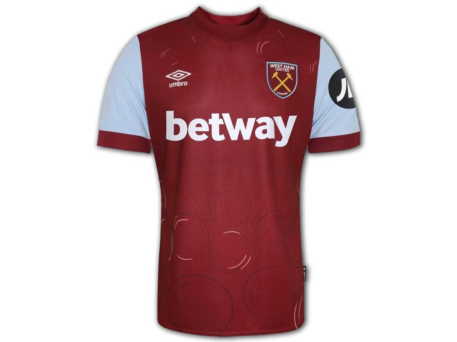 West Ham United Home Jersey 23 24 Umbro Whufc Home Shirt Hammer Fan ...