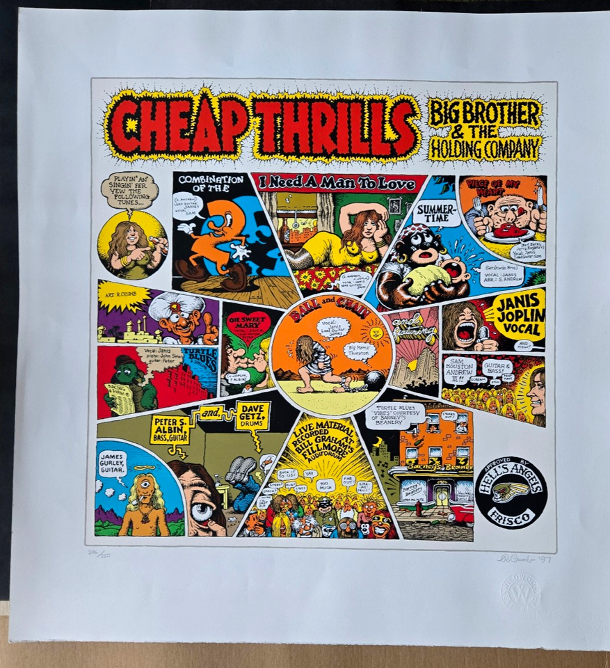 NM SIGNED Robert R CRUMB Big Brother Cheap Thrills Serigraph AOR Print ...