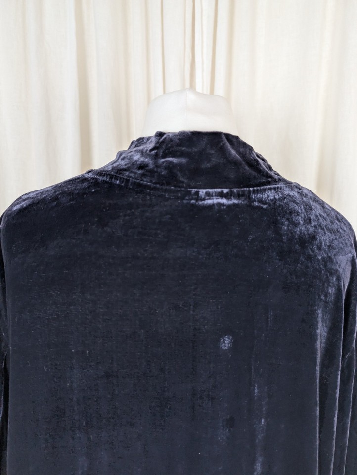 Ghost Silk Blend Velvet Kimono Jacket Duster Vintage Medium Midnight ...