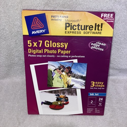 Avery Microsoft Picture It 5 x 7 Glossy Express Software Digital Photo ...