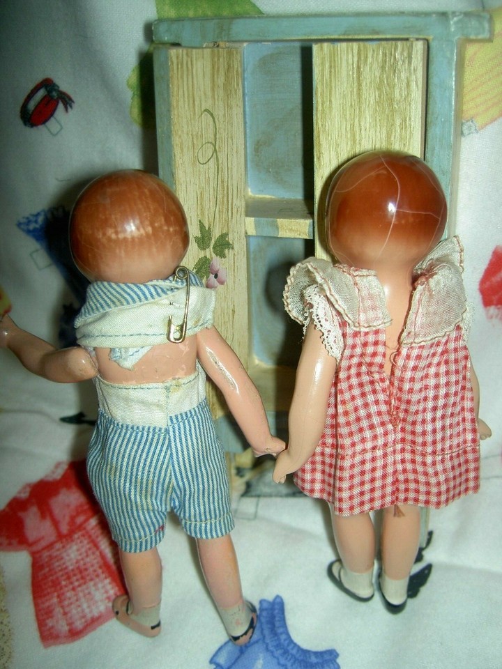 PAIR, original 1935 composition, Effanbee, Wee Patsy dolls, excellent ...