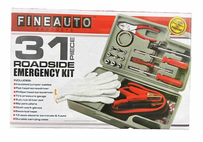 Auto Emergency Kit Set Roadside Car Tool Bag Vehicle Safety Kit Jumper ...