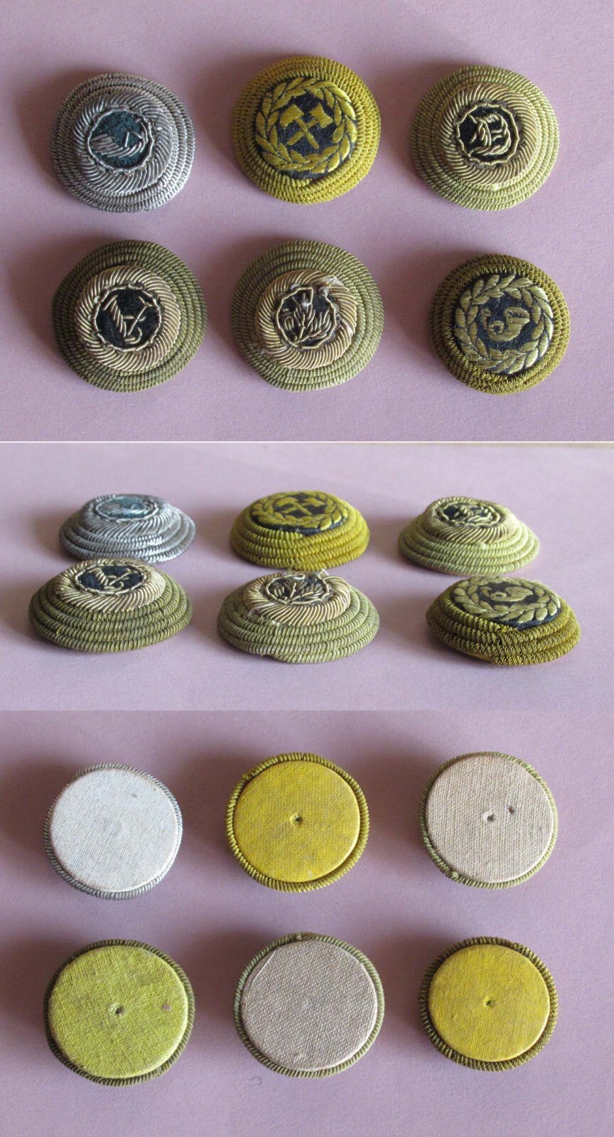 COLLECTION OF ANTIQUE AUSTRIAN HUNGARIAN COCKADES / SIX / 19th CENTURY ...