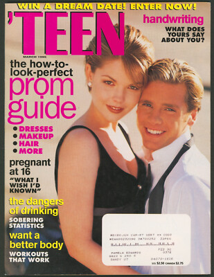 Teen Magazine March 1995 Prom Guide Dresses~Makeup~Hair~90s Fashion ...