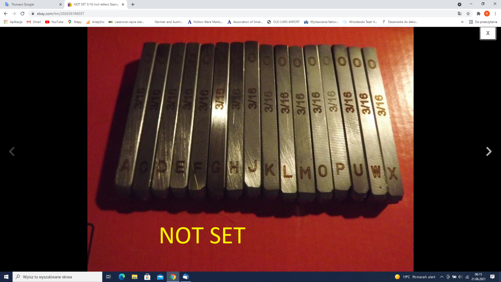 NOT SET 3/16 inch letters Stamp for Harley Davidson Punch WLA WLC ...