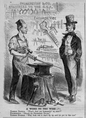 BLACKSMITH SHOP MAKING SWORD FOR PRESIDENT DAVIS YANKEE DOODLE ANVIL ...